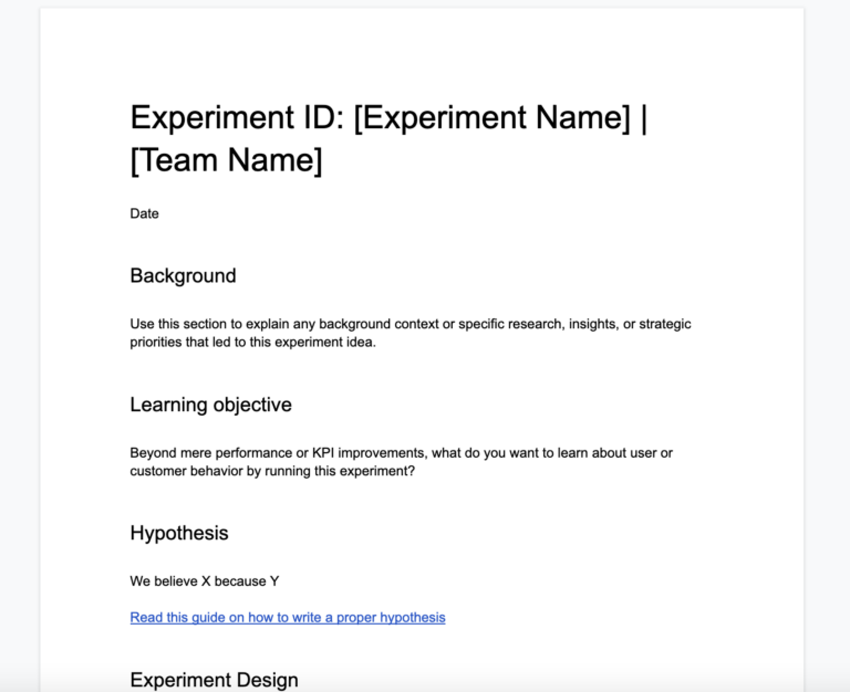 Experiment Document Template - Omniscient Digital